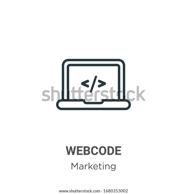 Webcode Outline Vector Icon Thin Line Stock Vector (Royalty Free ...