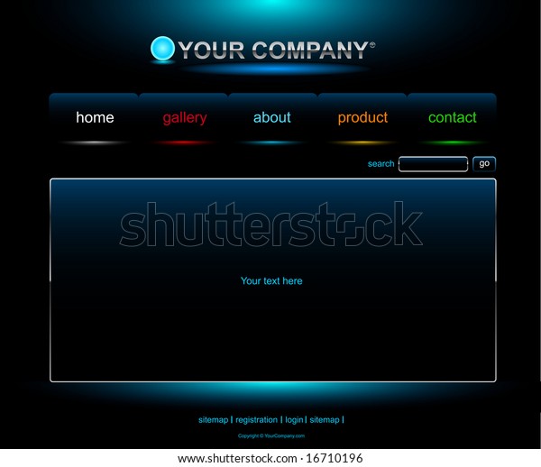 Website Blue Button Bars Set Template Stock Vector (Royalty Free ...