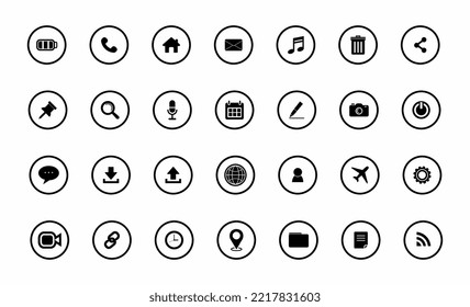 Website Icon Set Web Icon Set Stock Vector (Royalty Free) 2217831603 ...