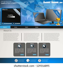 Vintage Website Template Stock Vector (Royalty Free) 111727706 ...