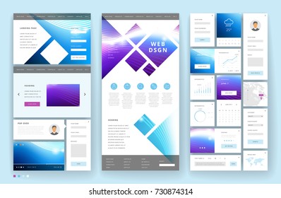 Website Template Design Interface Elements Earth Stock Vector (Royalty Free) 740805178 ...