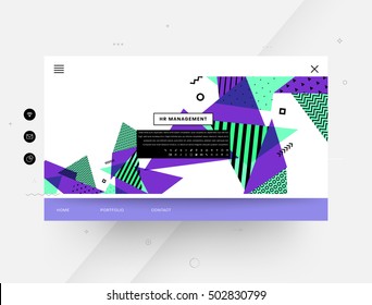 Website Template Geometric Background Vector Illustration Stock Vector ...