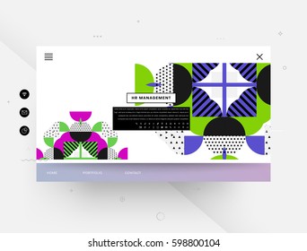 Website Template Geometric Background Vector Illustration Stock Vector ...
