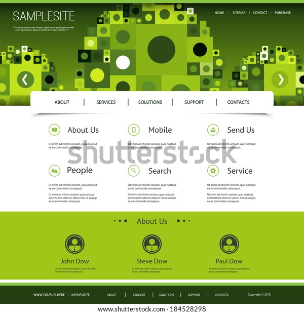 Website Template Green Abstract Header Design Stock Vector (Royalty ...