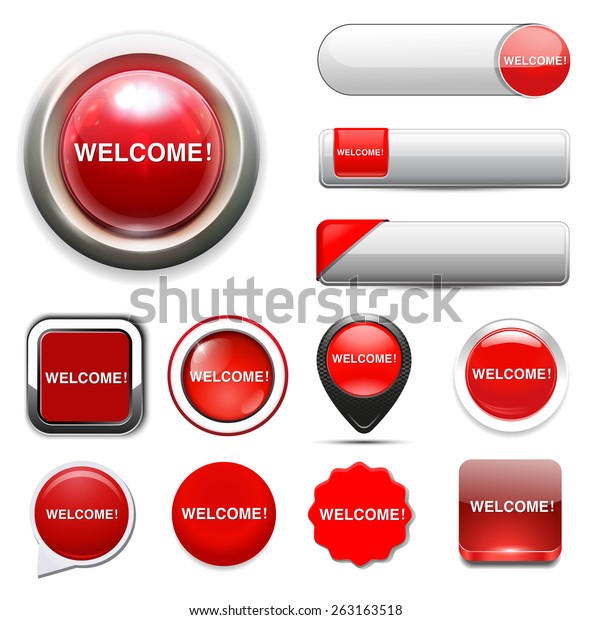 Welcome Button Stock Vector (Royalty Free) 263163518 | Shutterstock