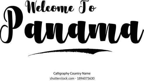 Welcome Panama Country Name Bold Typography Stock Vector (Royalty Free ...