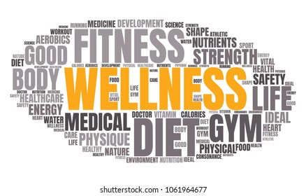 Wellness Word Cloud Vector Collage Made Stock Vector (Royalty Free ...