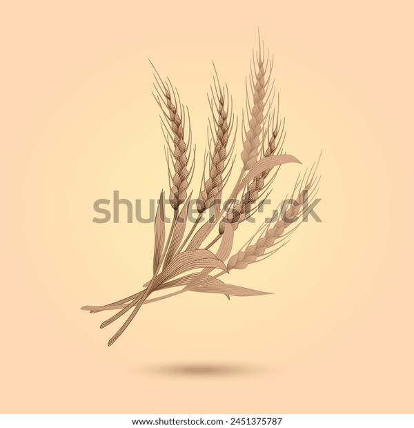 Wheat Sketch Hand Drawing Vector Background Stock Vector (Royalty Free ...