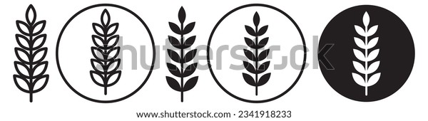 Wheat Symbol Icon Vector Flat Round Stock Vector (Royalty Free ...