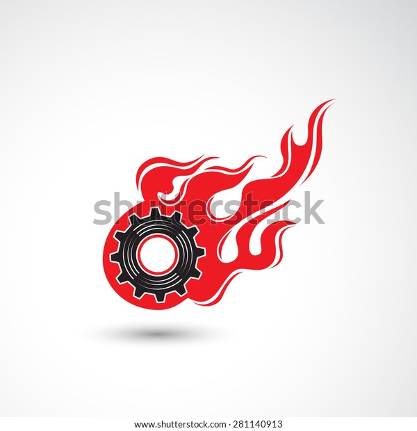 Wheel Fire Flame Icon Abstract Logo Stock Vector (Royalty Free ...