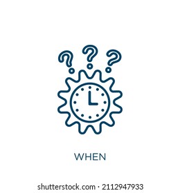 When Icon Thin Linear When Outline Stock Vector (Royalty Free ...