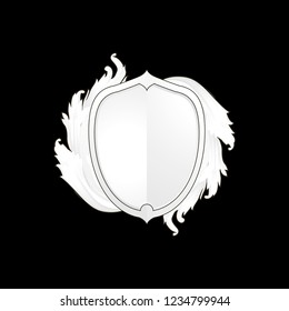 White Baroque Shield Elements Vector Stock Vector (Royalty Free ...