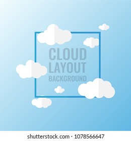 White Cloud Frame Layout On Blue Stock Vector (Royalty Free) 1078566647 ...