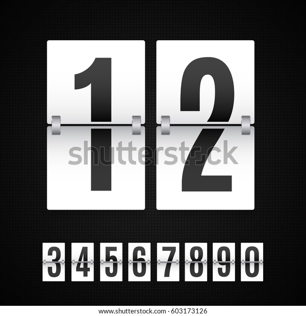 White Countdown Timer White Numbers Isolated Stock Vector (Royalty Free ...