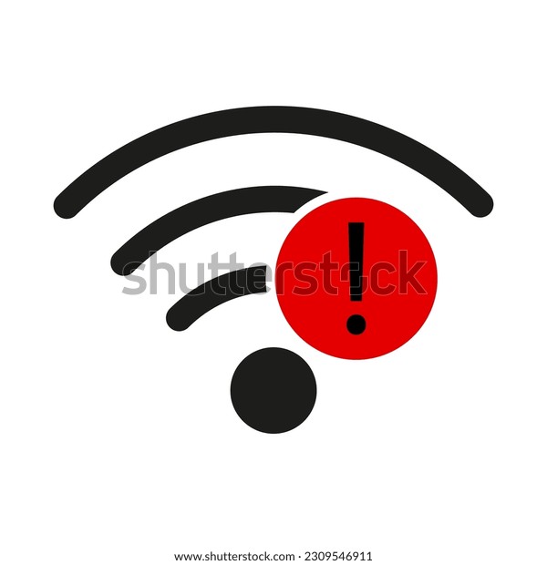 Wifi Icon Exclamation Mark Middle Showing Stock Vector (Royalty Free ...
