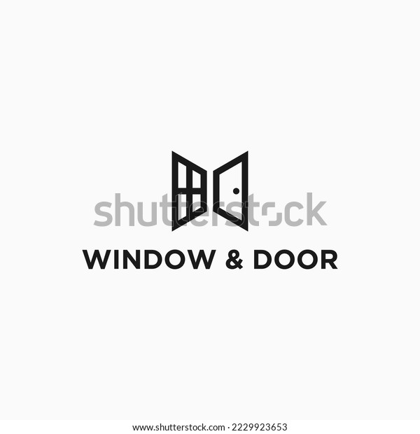 Window Door Logo Design Vector Silhouette Stock Vector (Royalty Free ...
