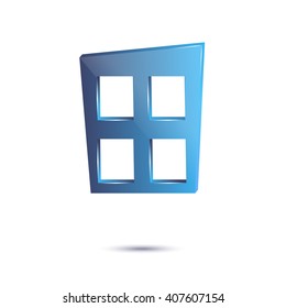 Window Isolated White Background 3d Stock Vector (Royalty Free ...