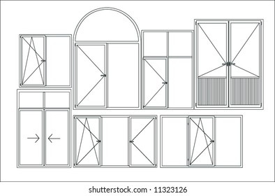 Set Doors Stairs Floor Plan Top 库存矢量图（免版税）2199431571 | Shutterstock