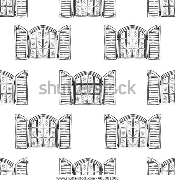 Windows Black White Pattern Stock Vector (Royalty Free) 485881888 ...