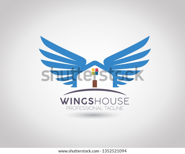 Wings House Vector Logo Stock Vector (Royalty Free) 1352521094 ...