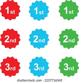 Winner Badges First Second Third Places Stock Vector (Royalty Free ...