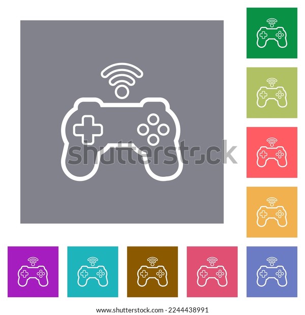 Wireless Game Controller Outline Flat Icons Stock Vector (Royalty Free ...