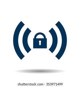 Wireless Network Access Closed Locked Icon Stock Vector (Royalty Free ...