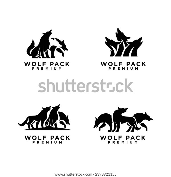 Wolf Pack Logo Icon Design Illustration Stock Vector (Royalty Free ...