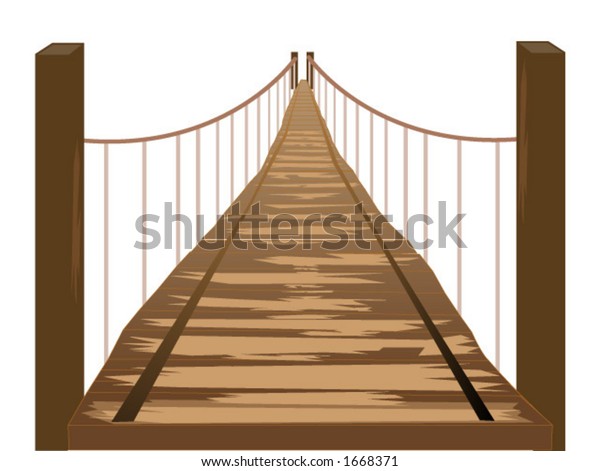 Wooden Bridge Vector Stock Vector (Royalty Free) 1668371 | Shutterstock