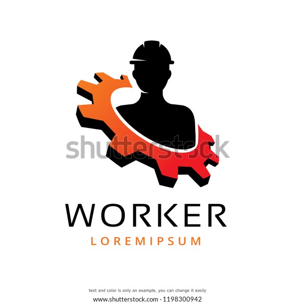 Worker Logo Template Design Vector Emblem Stock Vector (Royalty Free ...