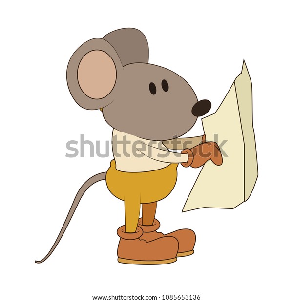 Worker Mouse Construction Plans Stock Vector (Royalty Free) 1085653136 ...