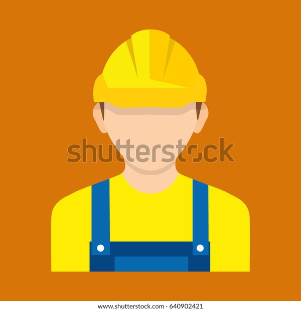 Worker Wearing Hard Hat Vector Construction Stock Vector (Royalty Free ...