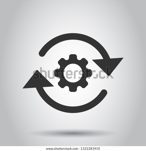 Workflow Process Icon Flat Style Gear Stock Vector (Royalty Free ...