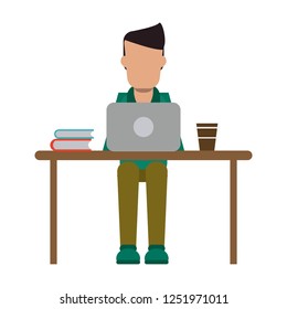 Working Computer Avatar Stock Vector (Royalty Free) 1251971011 ...