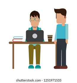 Working Computer Avatar: vector de stock (libre de regalías) 1251971533 ...