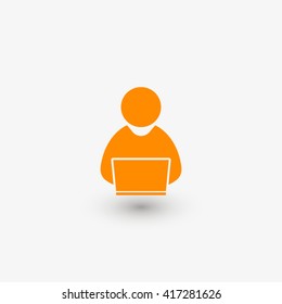 Working Laptop Icon Vector Stock Vector (Royalty Free) 417281626 ...