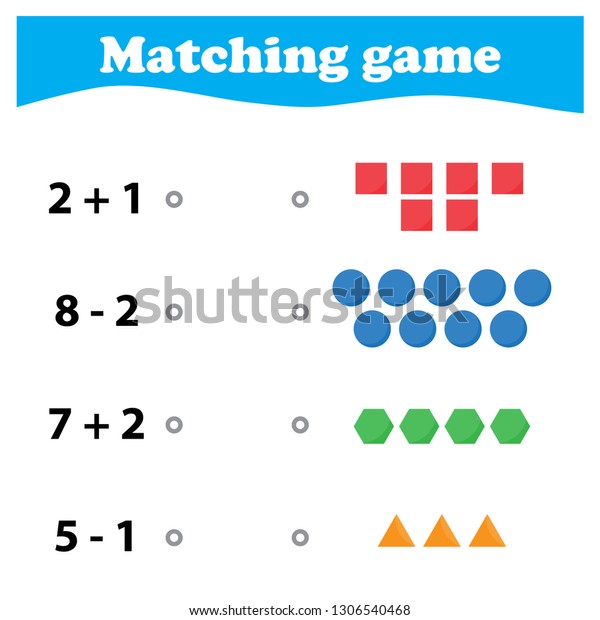 Worksheet Mathematical Puzzle Game Learning Mathematics Stock Vector ...
