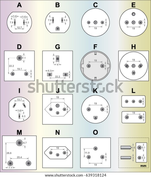 World Electrical Outlets Stock Vector (Royalty Free) 639318124 ...