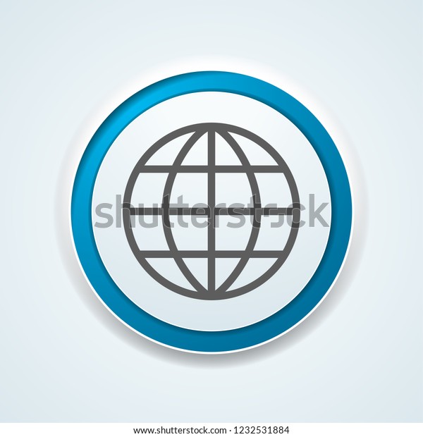 World Globe Button Illustration Stock Vector (Royalty Free) 1232531884 ...