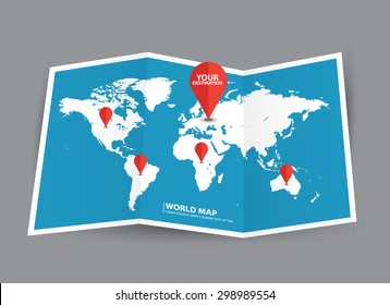 World Map Vector Map Pins Stock Vector (Royalty Free) 282030380 ...