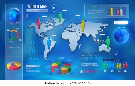 World Map 3d Globe Template Web Stock Vector (Royalty Free) 2346514563 ...