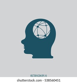 World Map Human Head Stock Vector (Royalty Free) 548411083 | Shutterstock