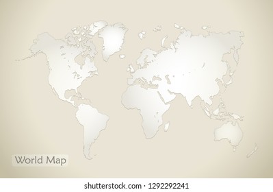World Map Old Paper Background Vector: vector de stock (libre de ...