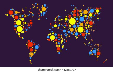 World Map Shape Vector Design By Stock Vector (Royalty Free) 442589797 ...