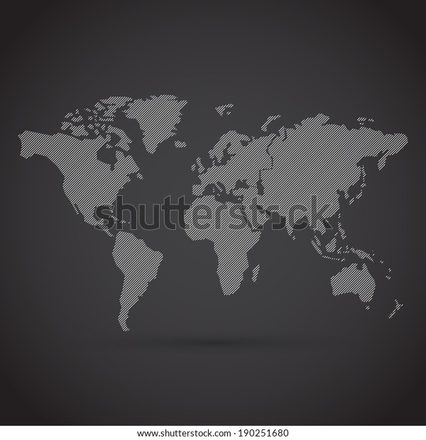 World Map Vector Stock Vector (Royalty Free) 190251680 | Shutterstock