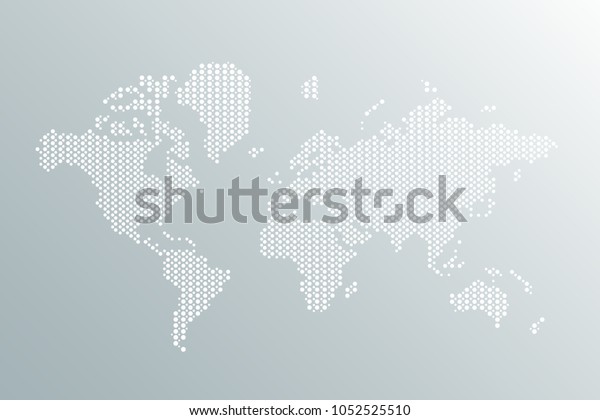 World Map White Dot White Dots Stock Vector (Royalty Free) 1052525510 ...