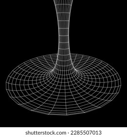 Wormhole Tunnel Mesh Objects Network Wireframe Stock Vector (Royalty ...