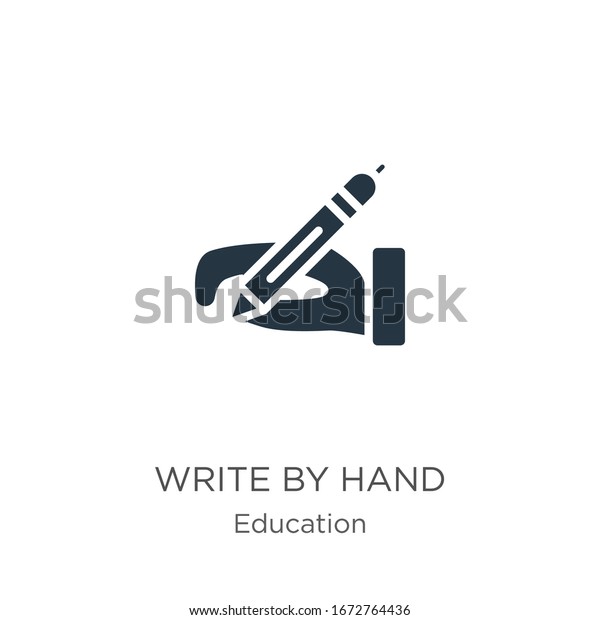 Write By Hand Icon Vector Trendy Stock Vector (Royalty Free) 1672764436 ...