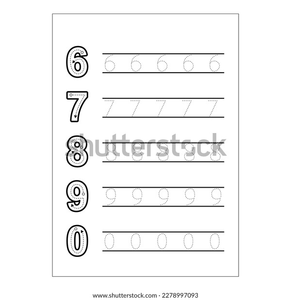 Writing Numbers Practice Writing Numbers How Stock Vector (Royalty Free ...