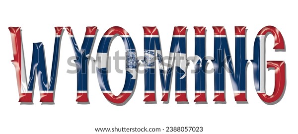 Wyoming Usa Flag Text Font 3d Stock Vector (Royalty Free) 2388057023 ...
